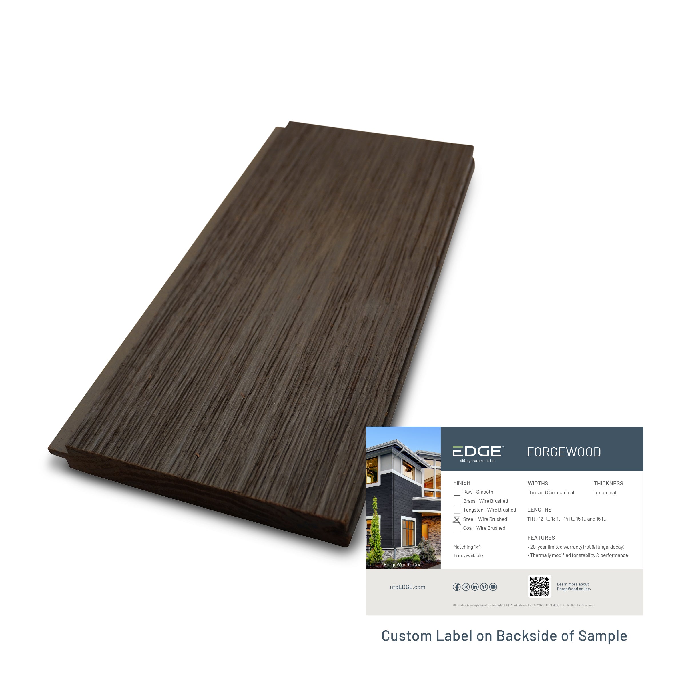 ForgeWood 1x6" Sample - Steel – Edge